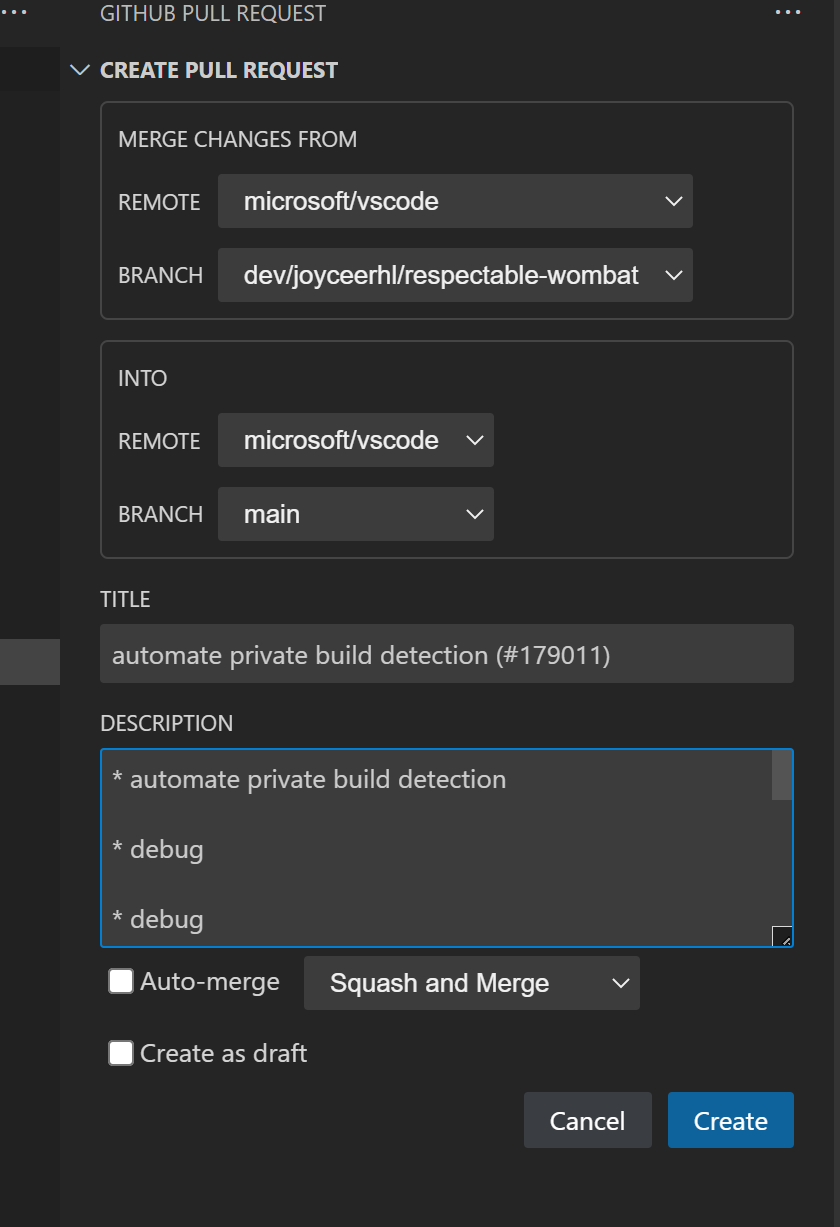 GHPR autopopulates PR title and description from default branch's ...