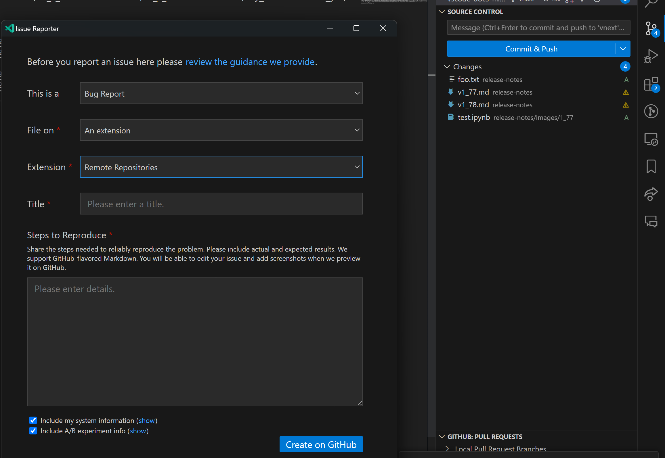 Issue reporter action button styling feels inconsistent with other areas of VS Code UI · Issue ...
