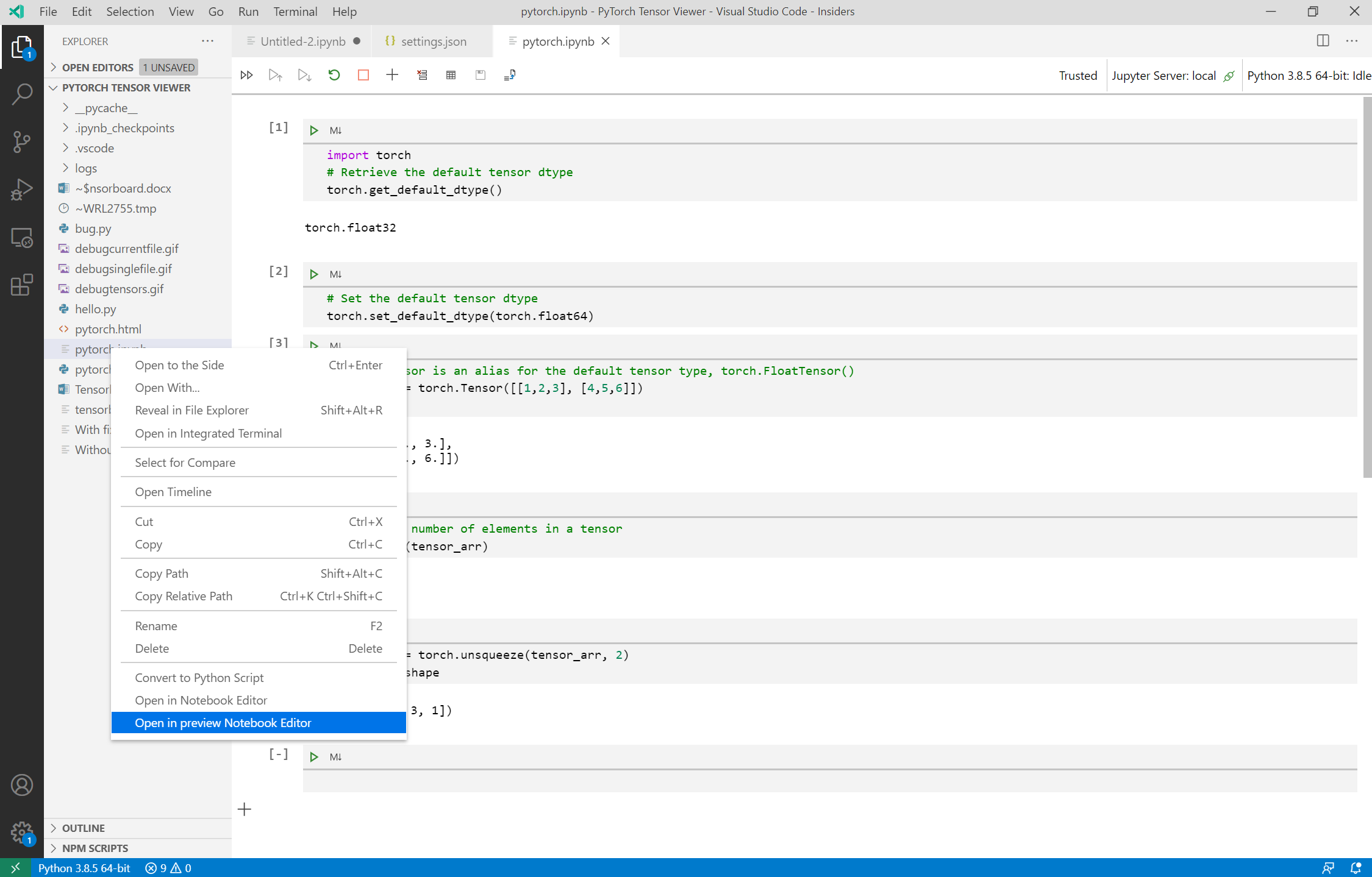 Hide Command `open In Preview Notebook Editor` From Command Palette When Not Applicable · Issue