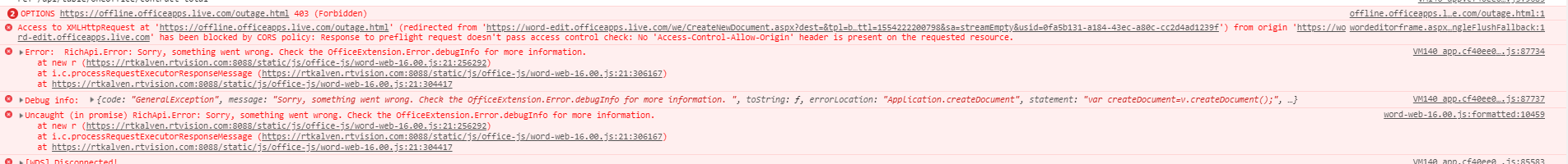 Word online create document page redirecting to outage.html · Issue ...