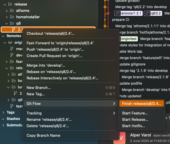 Git flow - finish release does not show correct value · Issue #1630 · fork-dev/Tracker · GitHub