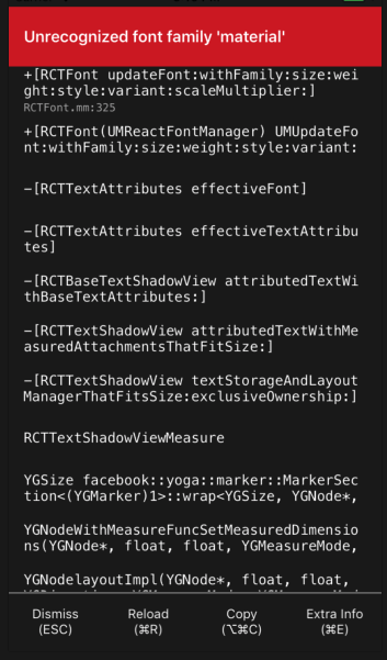 Unrecognized font family 'material' · Issue #1997 · react-native-elements/react-native-elements ...