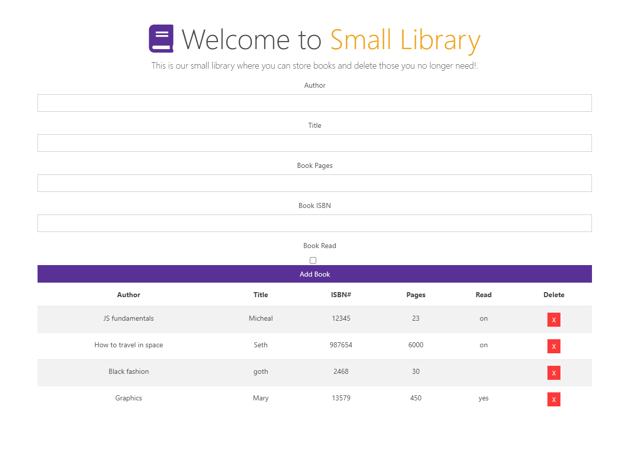GitHub - tnyandoro/library: A small library to store book objects.