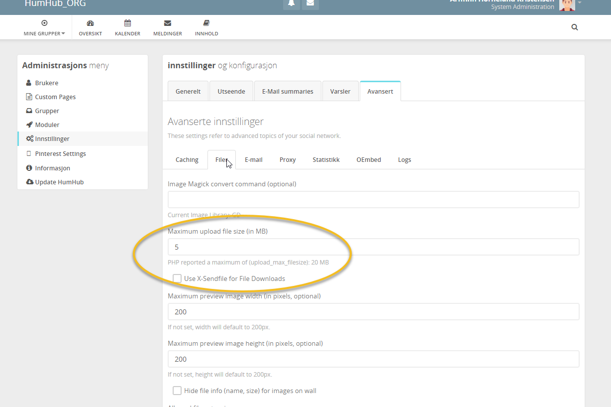 Upload space picture dose not use file size setting in HumHub · Issue #3148 · humhub/humhub · GitHub