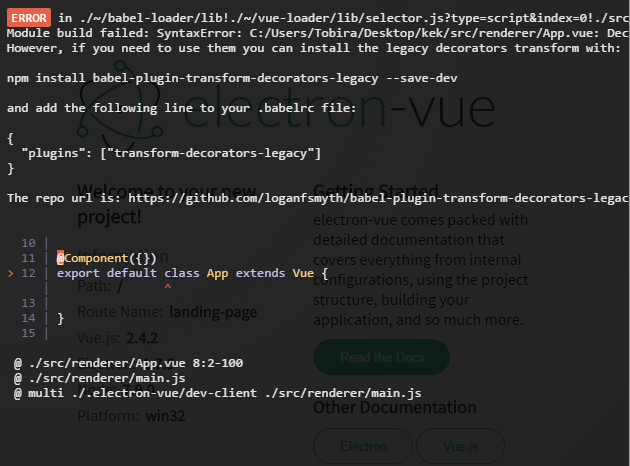 vue class component & decorators · Issue #339 · SimulatedGREG/electron-vue · GitHub