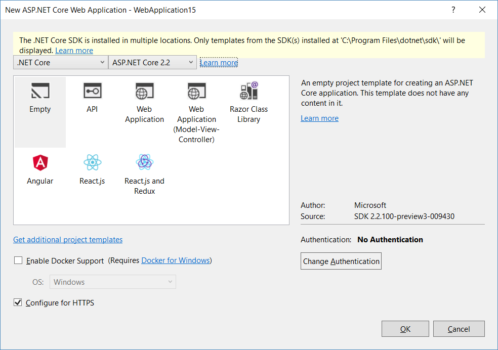 New Aspnet Core Web Application Dialog Is Messy · Issue 4312 · Dotnetaspnetcore · Github 