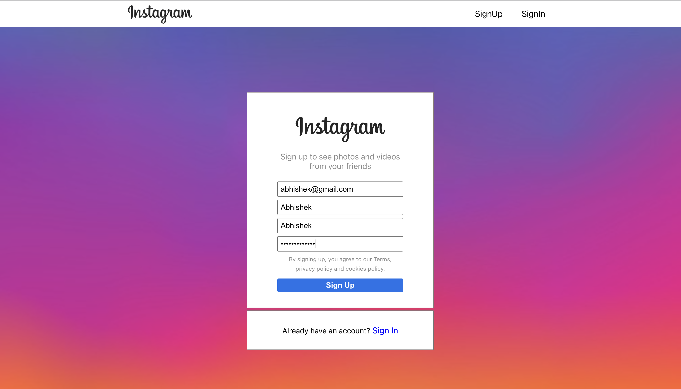 GitHub - itsnitishkumar/instaclone-hosted: Instagram Clone built on MERN stack.