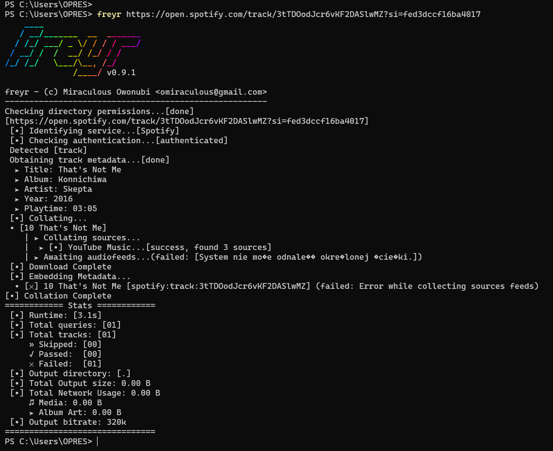 System could not find the specified path error · Issue #499 · miraclx/freyr-js · GitHub