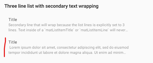 Bug mat list Bad Symmetry On Text When Line break In Code Issue 
