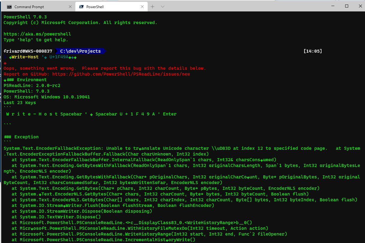 Problem with unicode input (copy-paste) on Windows 10 + Terminal · Issue #1715 · PowerShell ...