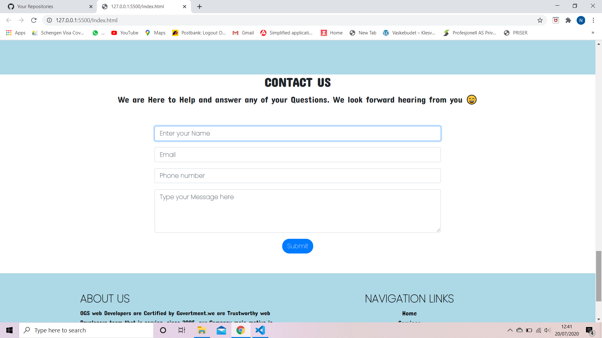 Github Navneetkaurdeveloper Fully Responsive Website Using Html5 Css3 Bootstrap4 This Is