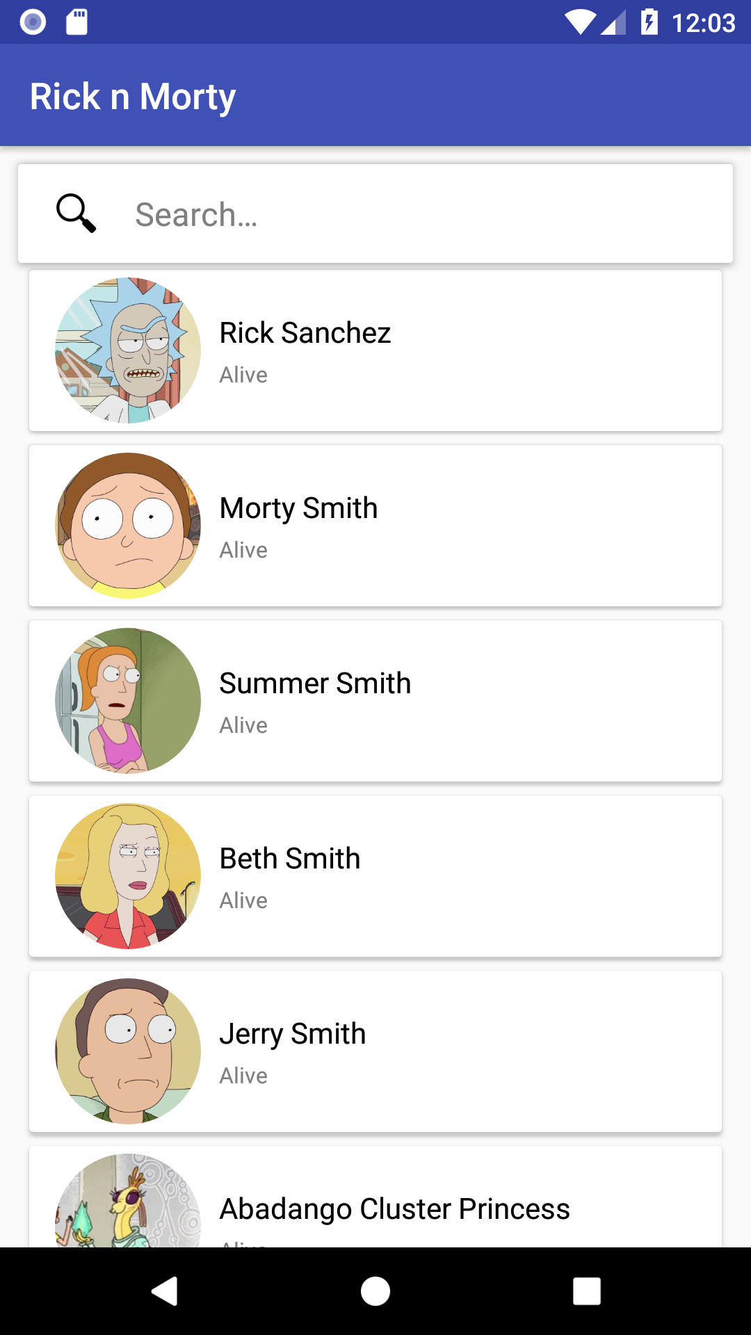 GitHub - droidizer/ricknmorty: Android application that displays the list of all Rick and Morty ...