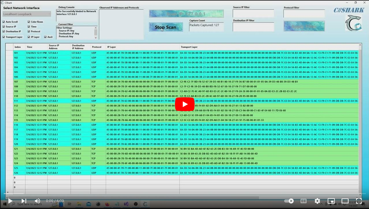 GitHub - caleb1000/CShark: C# Shark: A Raw-Socket Based Network Sniffer