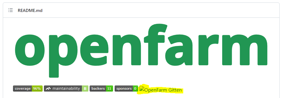 [BUG] Badge not rendering correctly in readme · Issue #1396 · openfarmcc/OpenFarm · GitHub