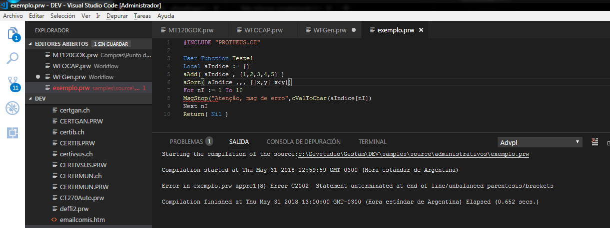 Não informa corretamente linha com erro de sintaxe · Issue #219 · totvs ...