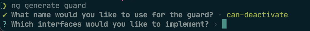 `ng generate guard` does not let you choose interfaces · Issue #21755 · angular/angular-cli · GitHub