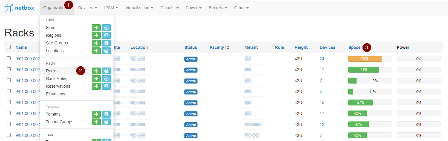 Sort Racks View By Space Utilization · Issue 6254 · Netbox Community Netbox · Github