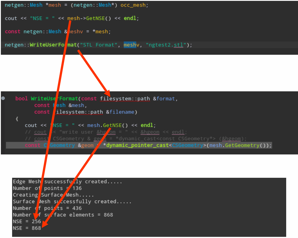 Weird return value changing of netgen::Mesh.GetNSE() before and after passing it to ...