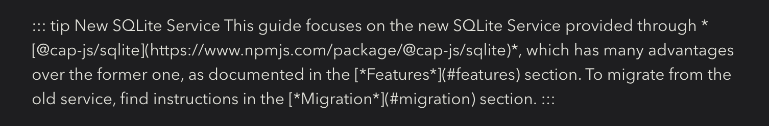 Tip In Database Guide Rendered Incorrectly · Issue 280 · Cap Jsdocs · Github 