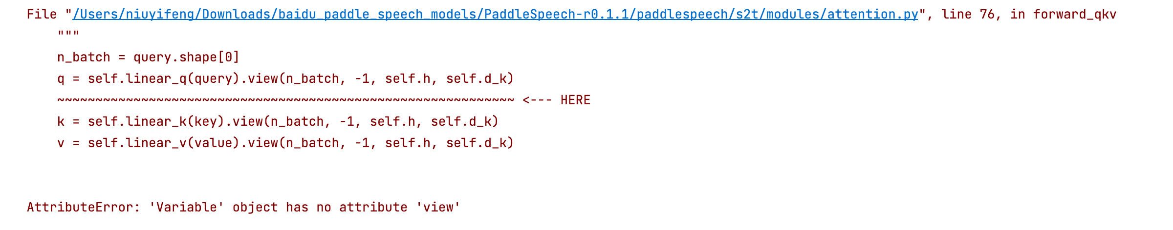 paddlespeech/s2t/modules/attention.py在转换静态图的时候出错 · Issue #1625 · PaddlePaddle/PaddleSpeech · GitHub