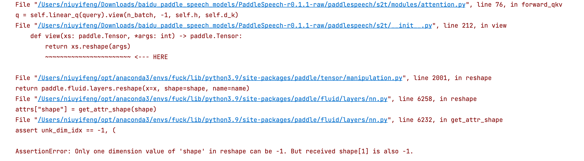 paddlespeech/s2t/modules/attention.py在转换静态图的时候出错 · Issue #1625 · PaddlePaddle/PaddleSpeech · GitHub