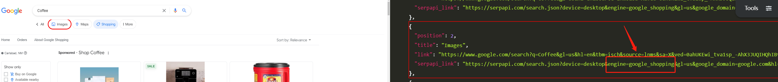 [Google Search API] `serpapi_link` is incorrect for `search_information.menu_items` · Issue #782 ...