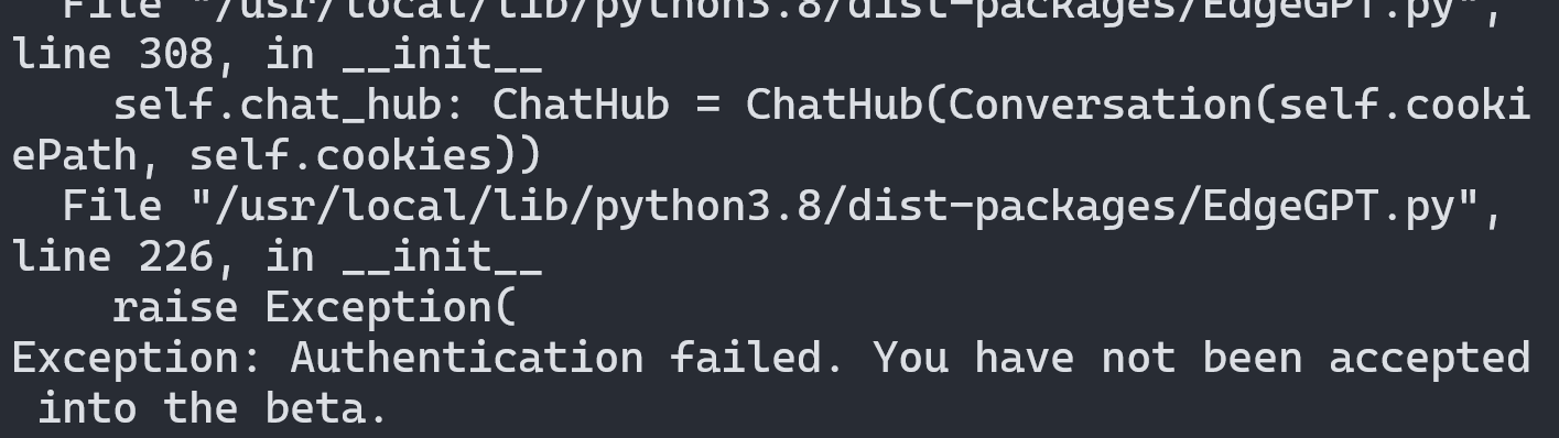 Exception: Authentication failed. You have not been accepted into the beta · Issue #207 ...