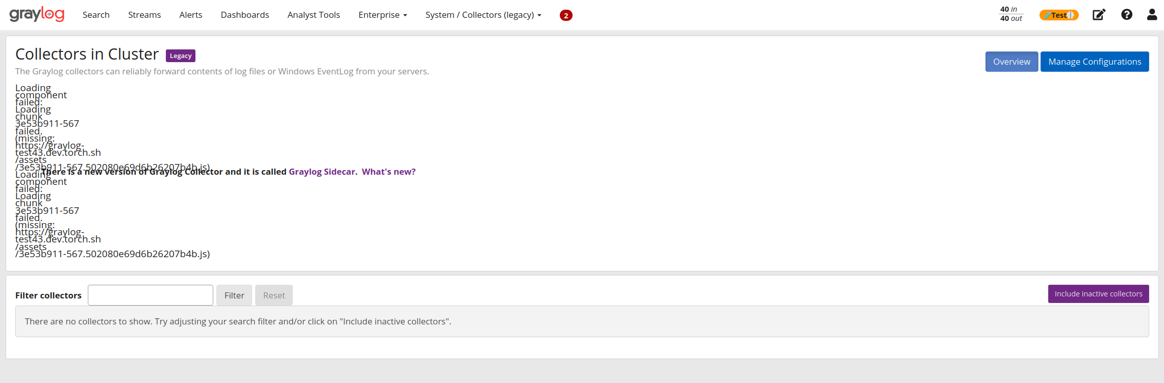 Legacy Sidecar UI is broken · Issue #12311 · Graylog2/graylog2-server · GitHub