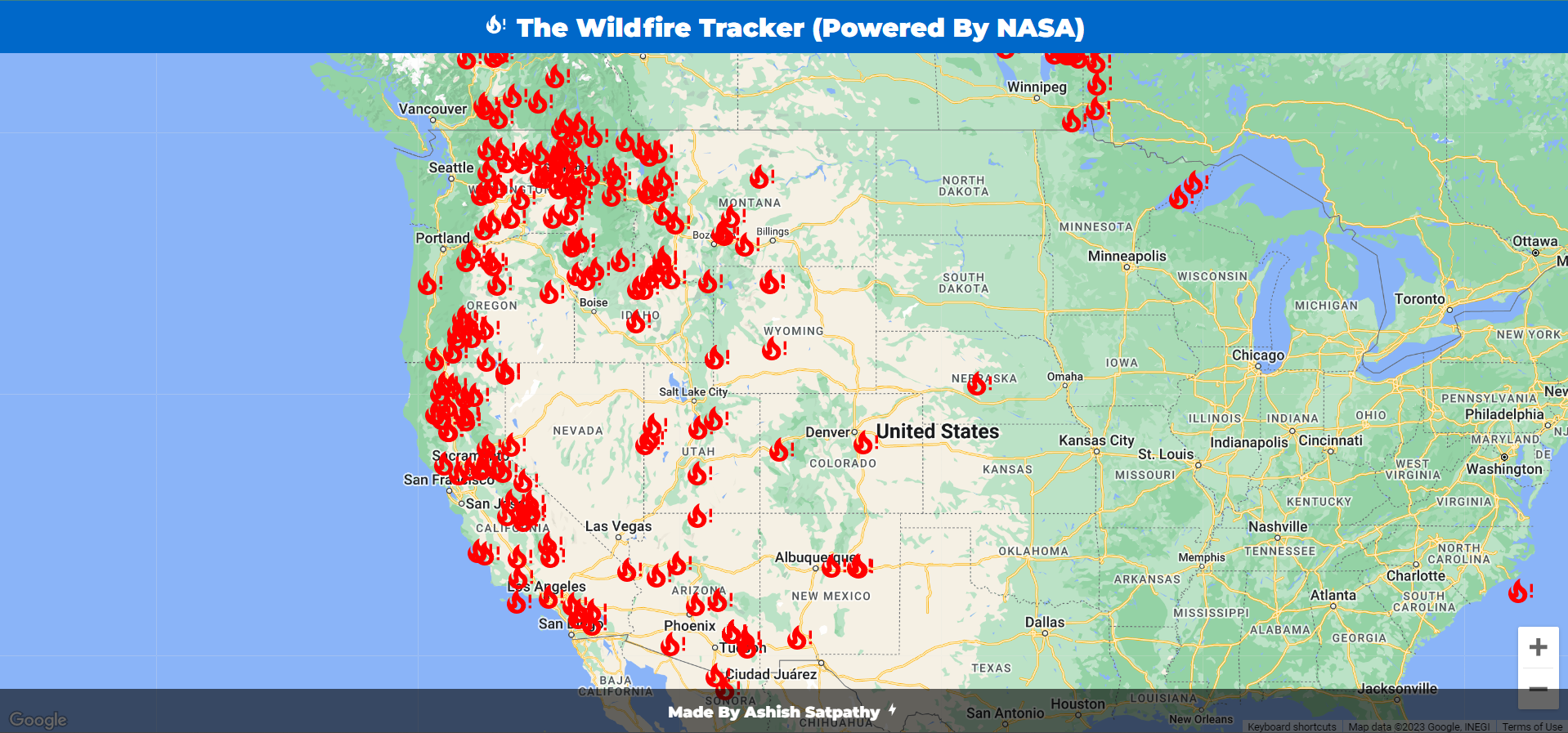 GitHub - Iam4shish/Wildfire-Tracker: This ReactJS Application tracks Wildfires and plots them on ...