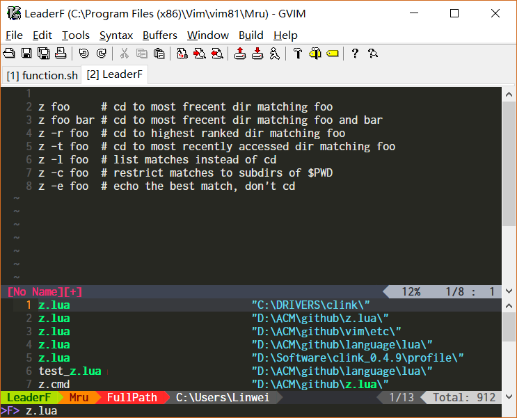 [增强] MRU 能不能把我最近访问的文件列在前面啊？ · Issue #247 · Yggdroot/LeaderF · GitHub