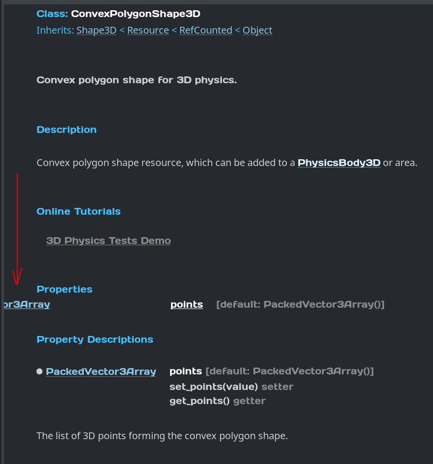 Incorrect offset of property type in the in-editor documentation ...