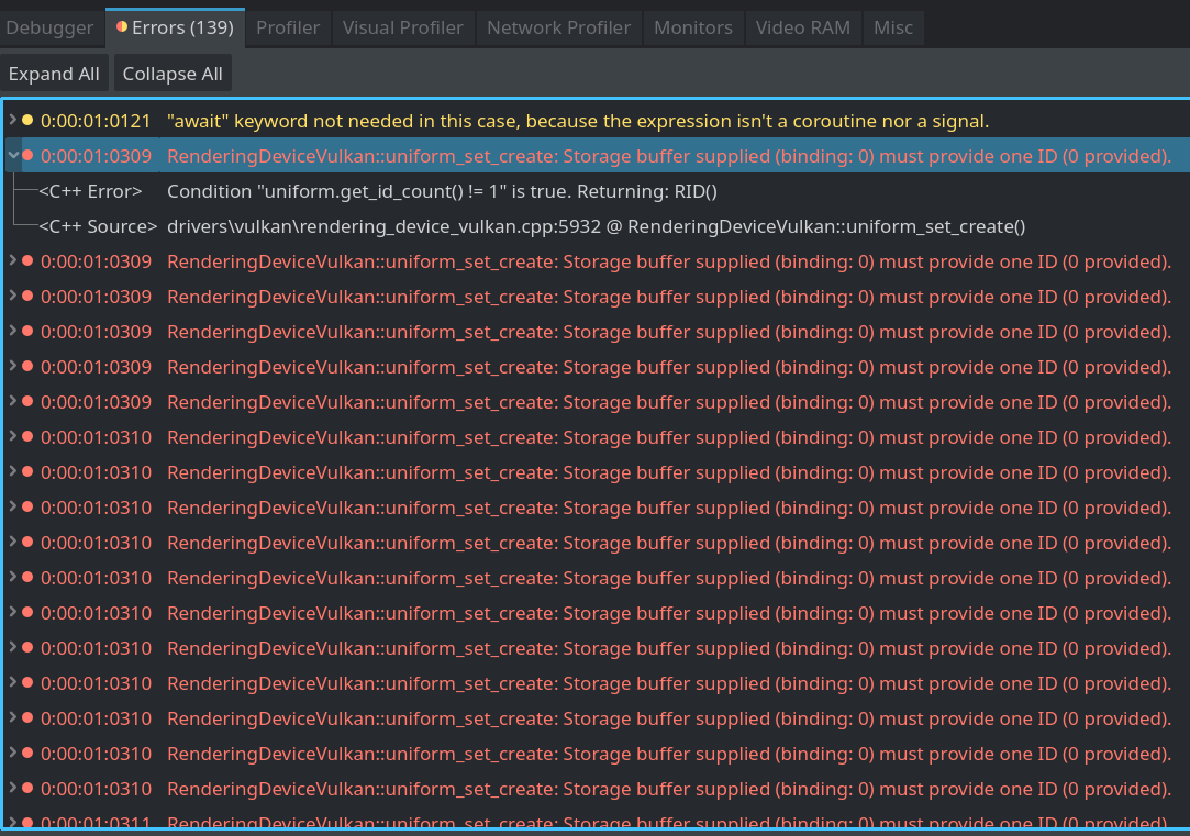 `MultiMesh` emits `Condition "uniform.get_id_count() != 1" is true.` error at creation · Issue ...