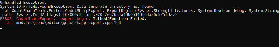 "godotsharp_export - Method/Function Failed" emitted when any mono project exported · Issue ...