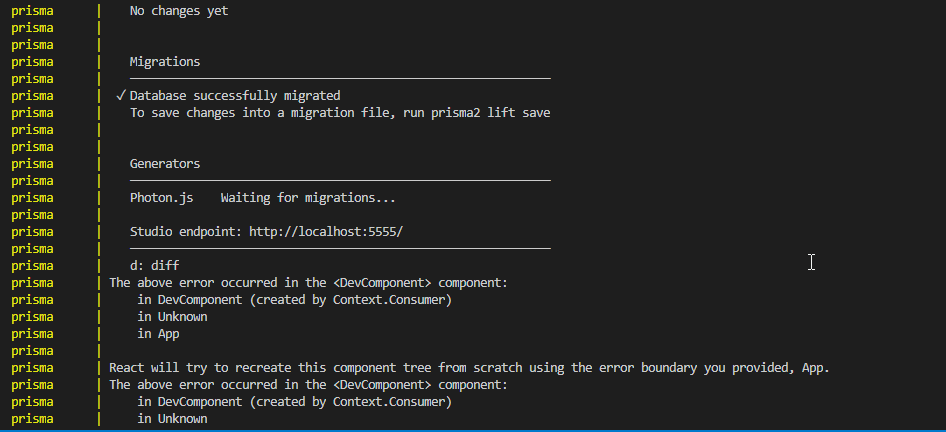 Handle non interactive TTYs (like Git Bash on Windows) · Issue #554 · prisma/prisma · GitHub