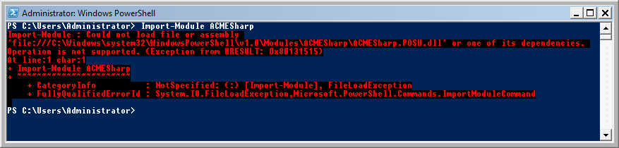 Erro On Importing Acmesharp Module · Issue 212 · Ebekker Acmesharp · Github