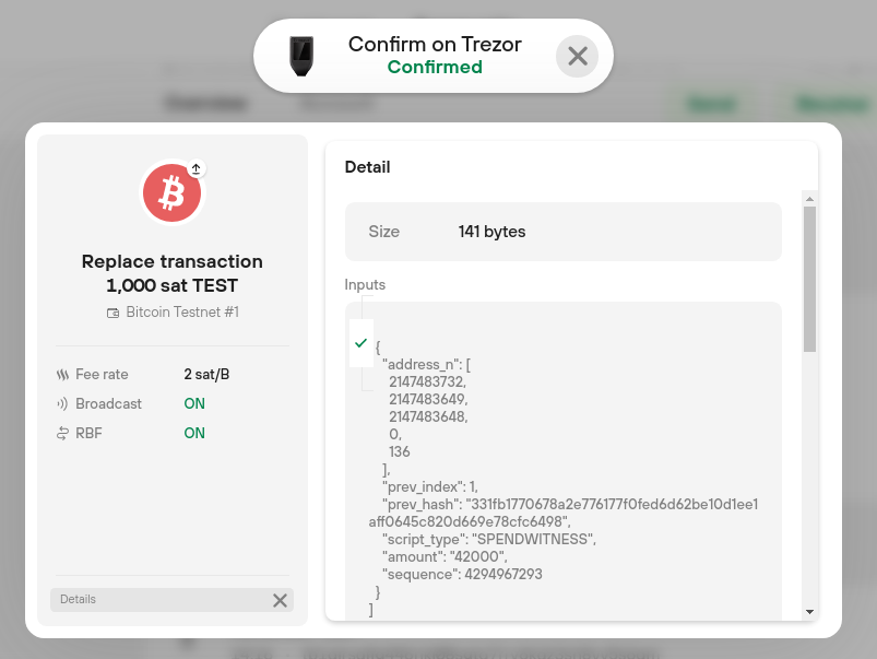 Sign tx detail (rbf) - visual glitch · Issue #6494 · trezor/trezor-suite · GitHub