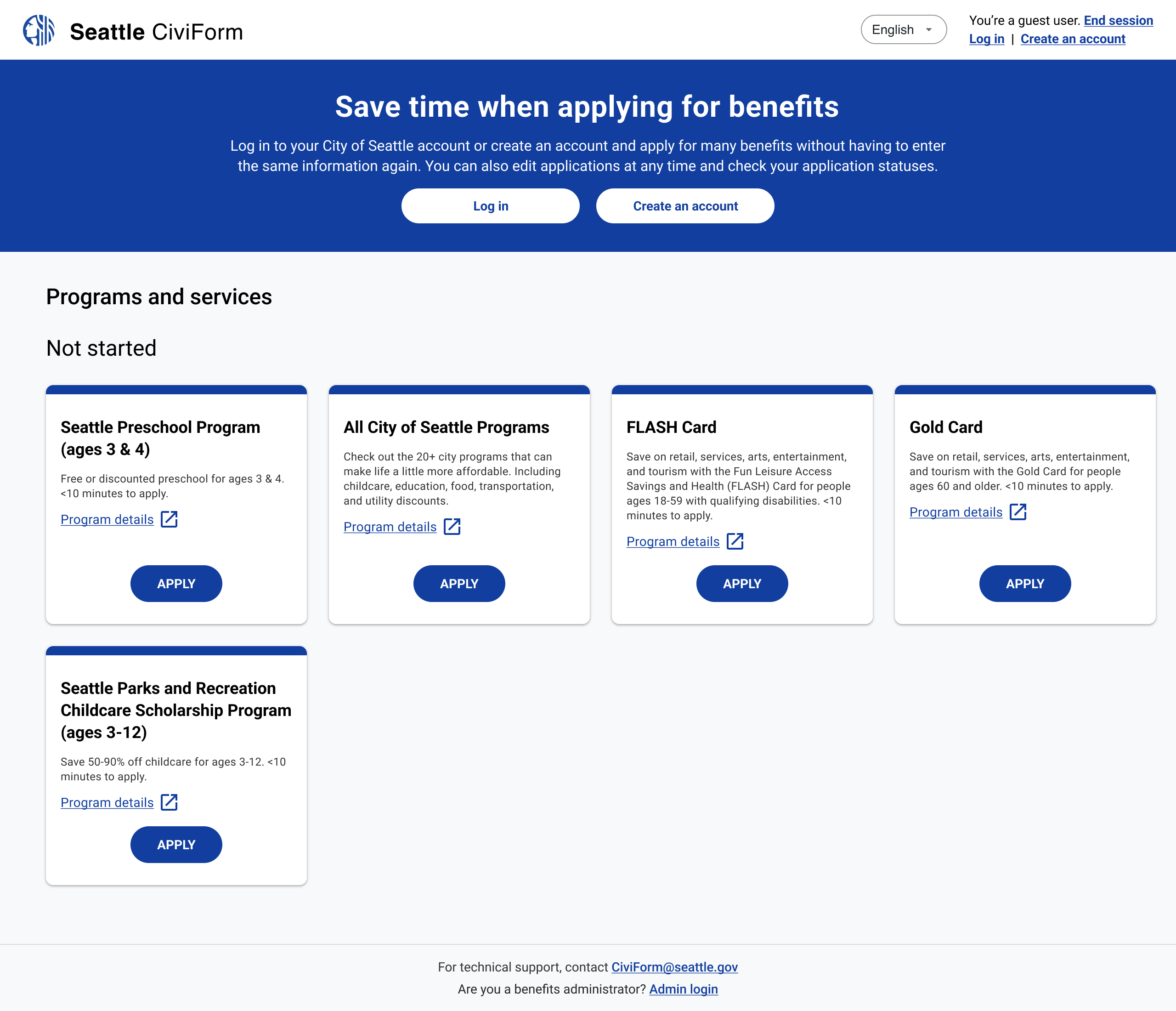 Program Cards Changes · Issue #4365 · civiform/civiform · GitHub