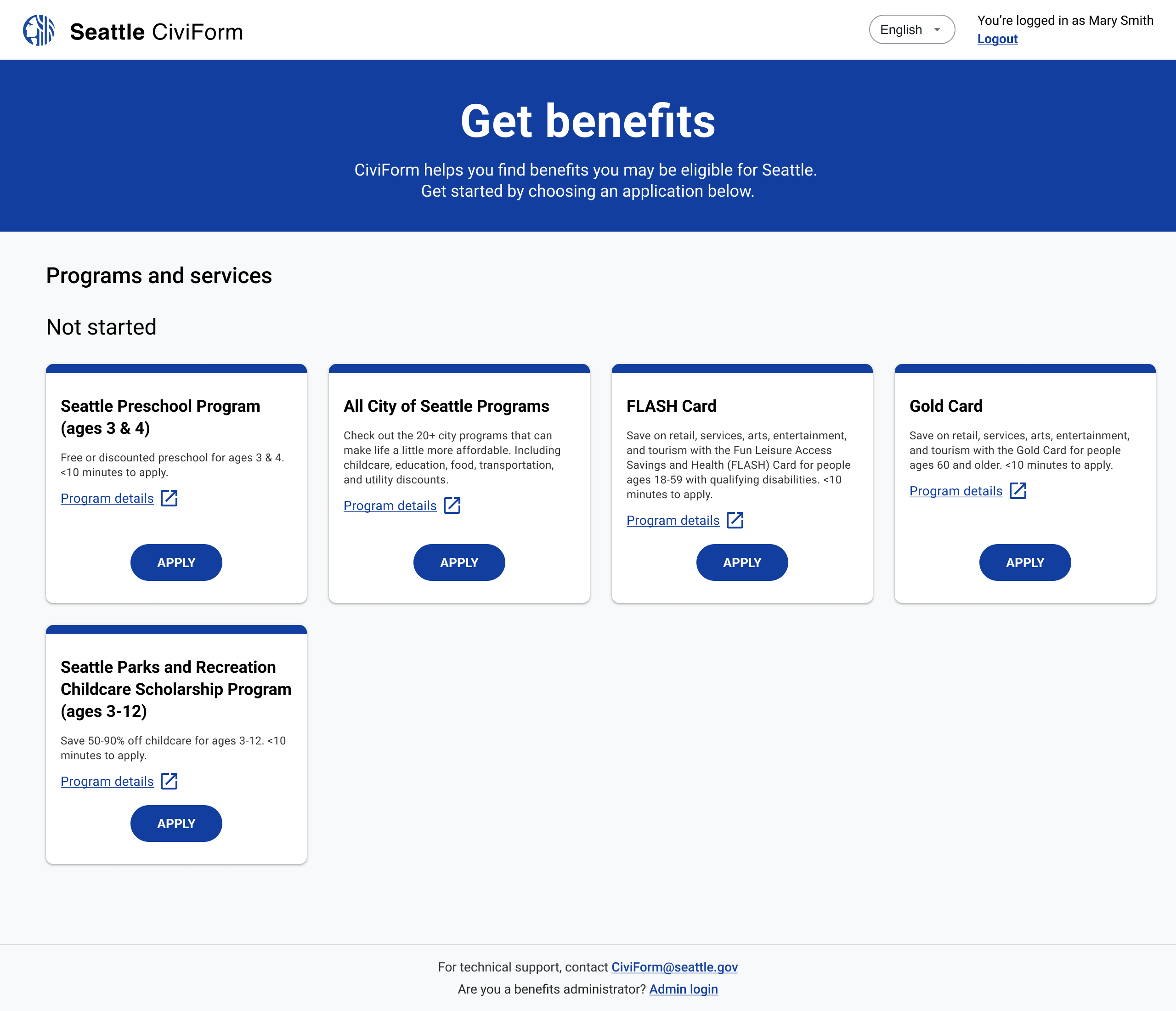 Program Cards Changes · Issue #4365 · civiform/civiform · GitHub