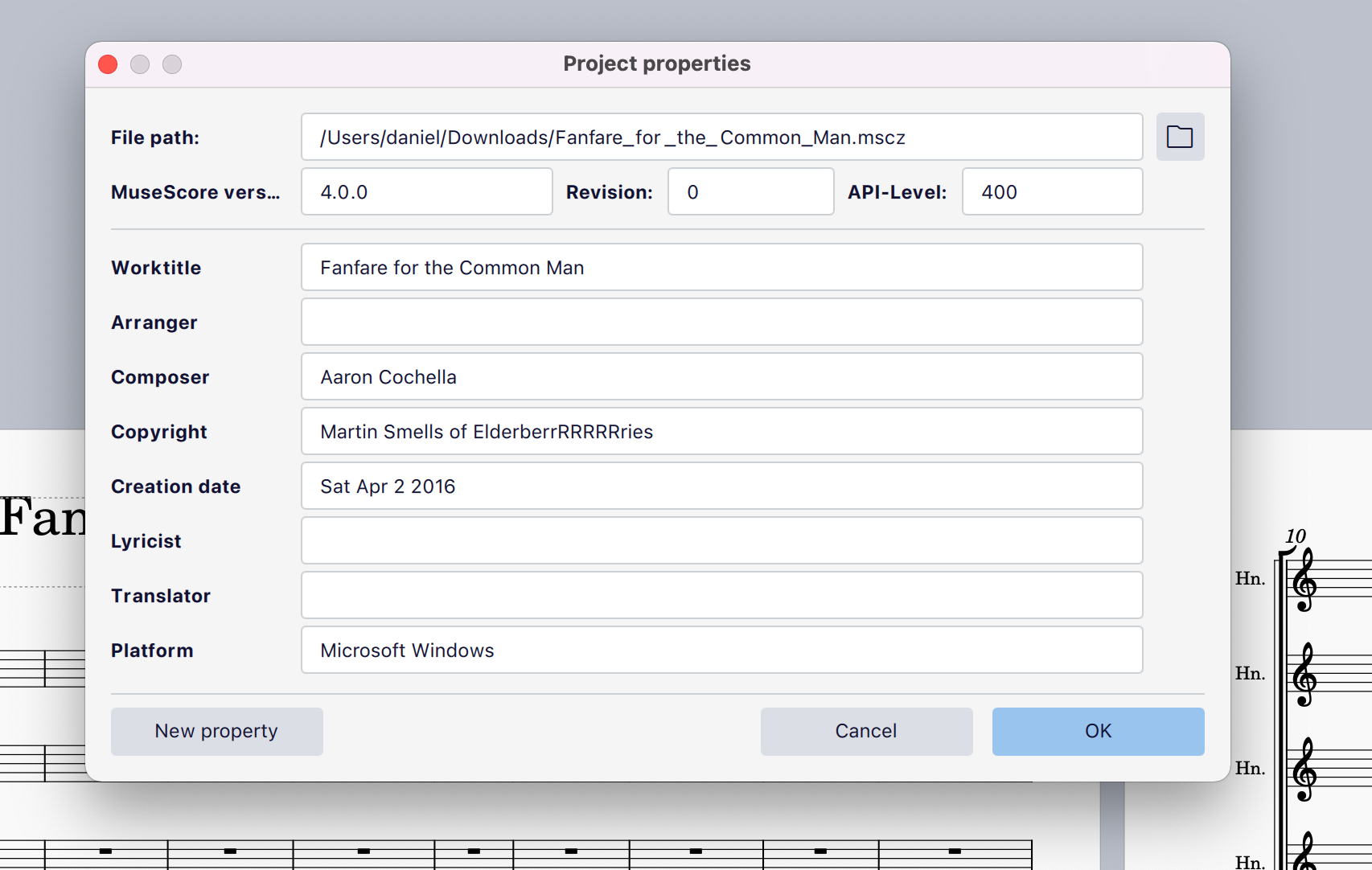 Mu4 Issue Project Properties Musescore Version Number · Issue 11427 · Musescoremusescore