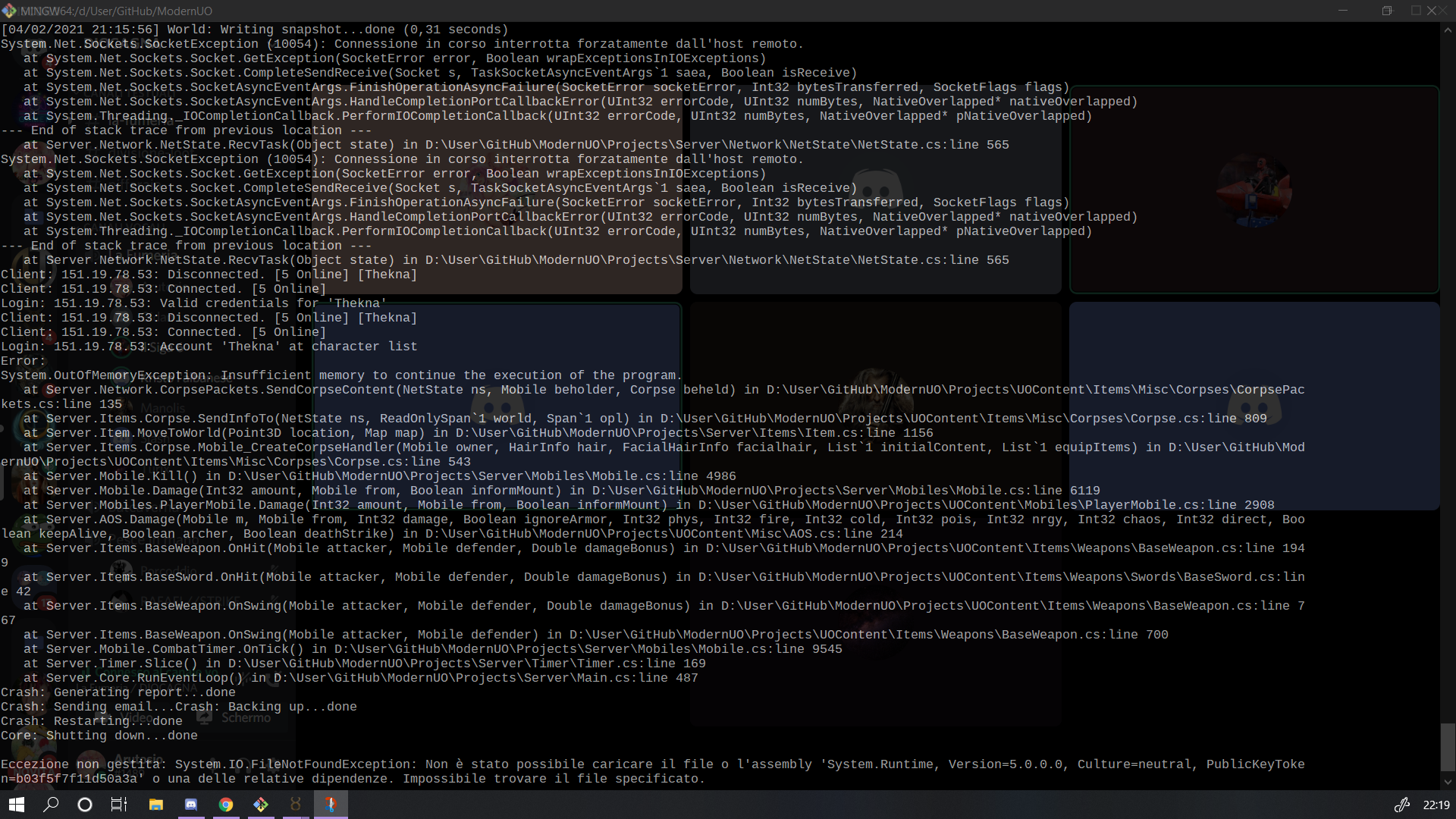 Server Crash on Attack · Issue #457 · modernuo/ModernUO · GitHub