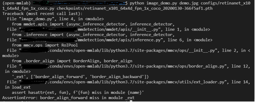 Importerror Undefined Symbol And Assertionerror Borderalignforward Miss In Moudle Ext 