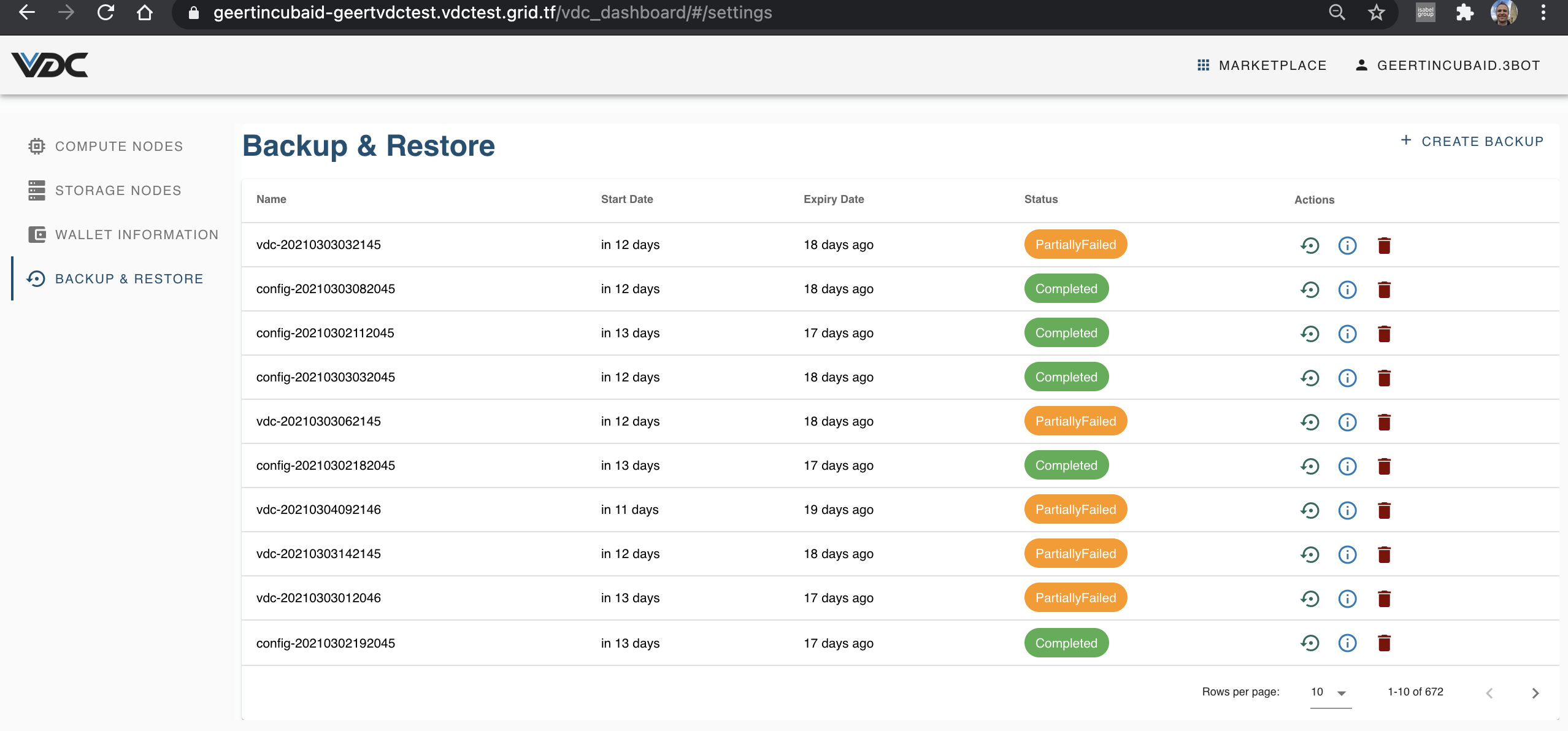 Optimize layout of eVDC Back-up and Restore · Issue #2752 · threefoldtech/js-sdk · GitHub