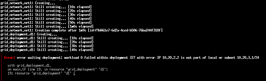 Play on mainnet generates incomplete terraform script, which makes ...
