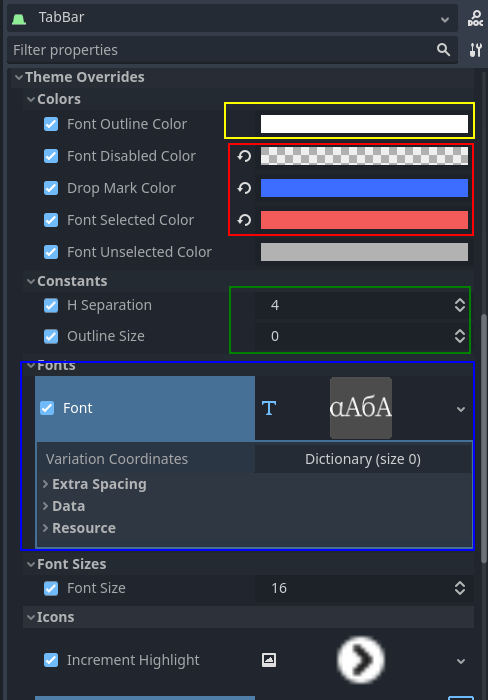 Display the actual used theme items in the Inspector · Issue #4439 ...
