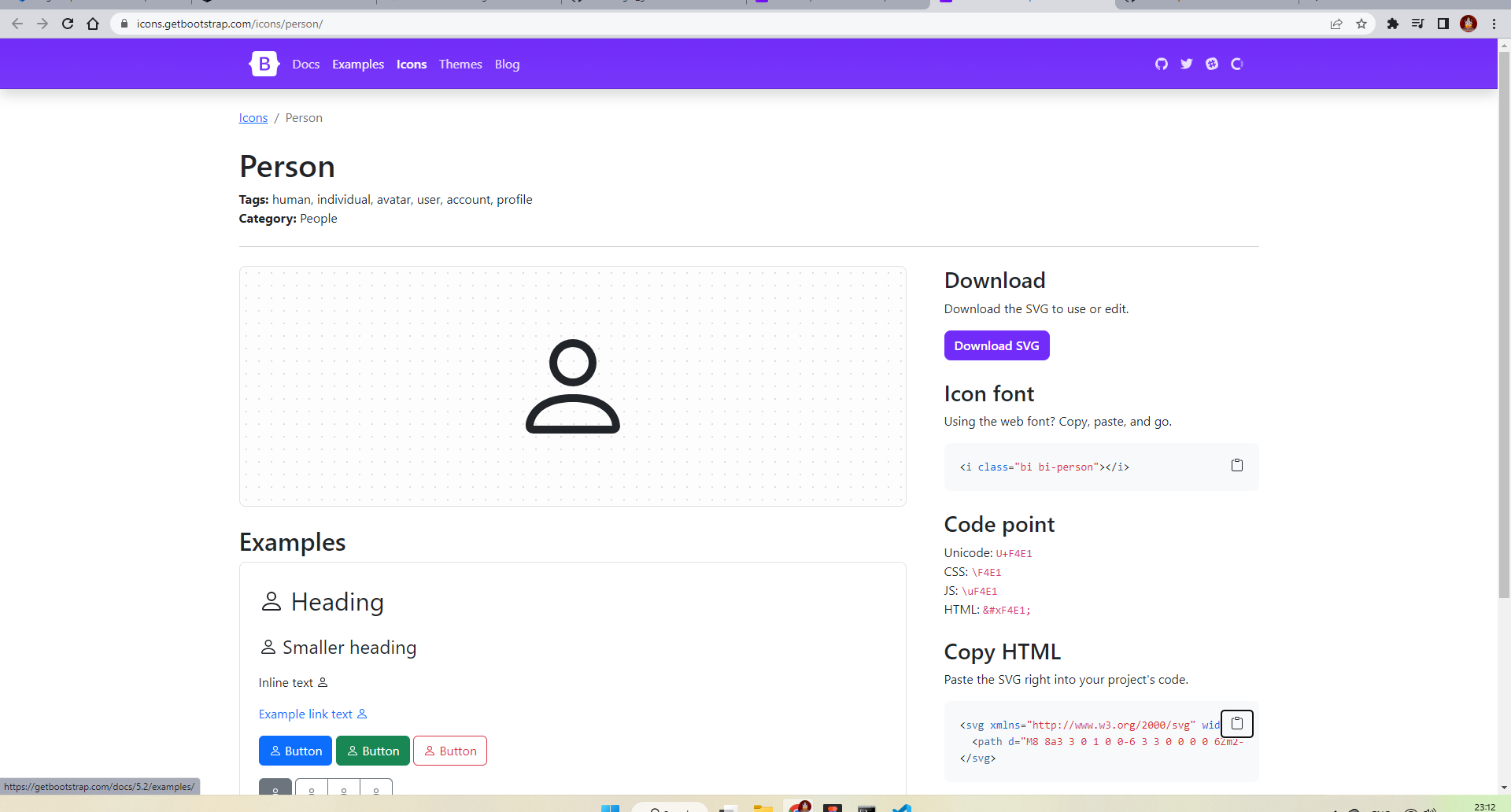 Icons details in bootstrap modal popup! · Issue #1534 · twbs/icons · GitHub