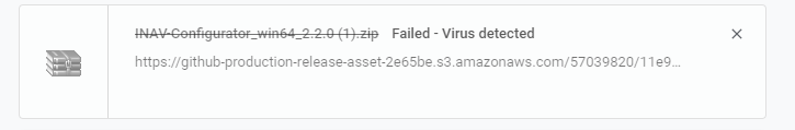 Virus warning from windows defender · Issue #811 · iNavFlight/inav-configurator · GitHub