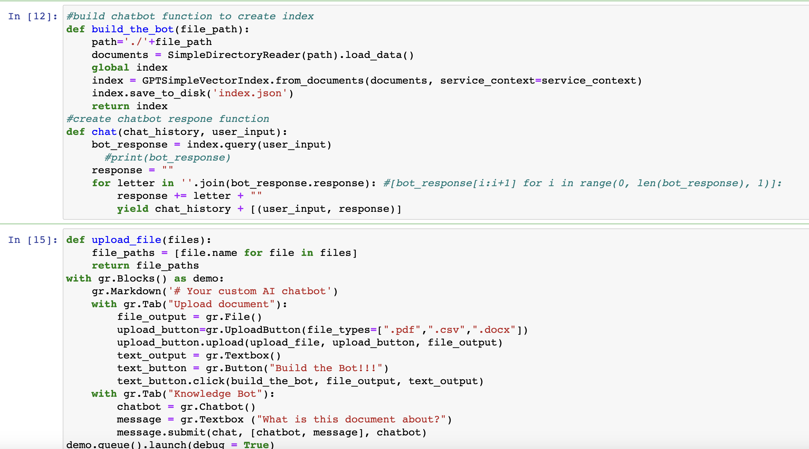 How do I create upload button for doc/pdf/ csv in the blocks. we have documentation around input ...
