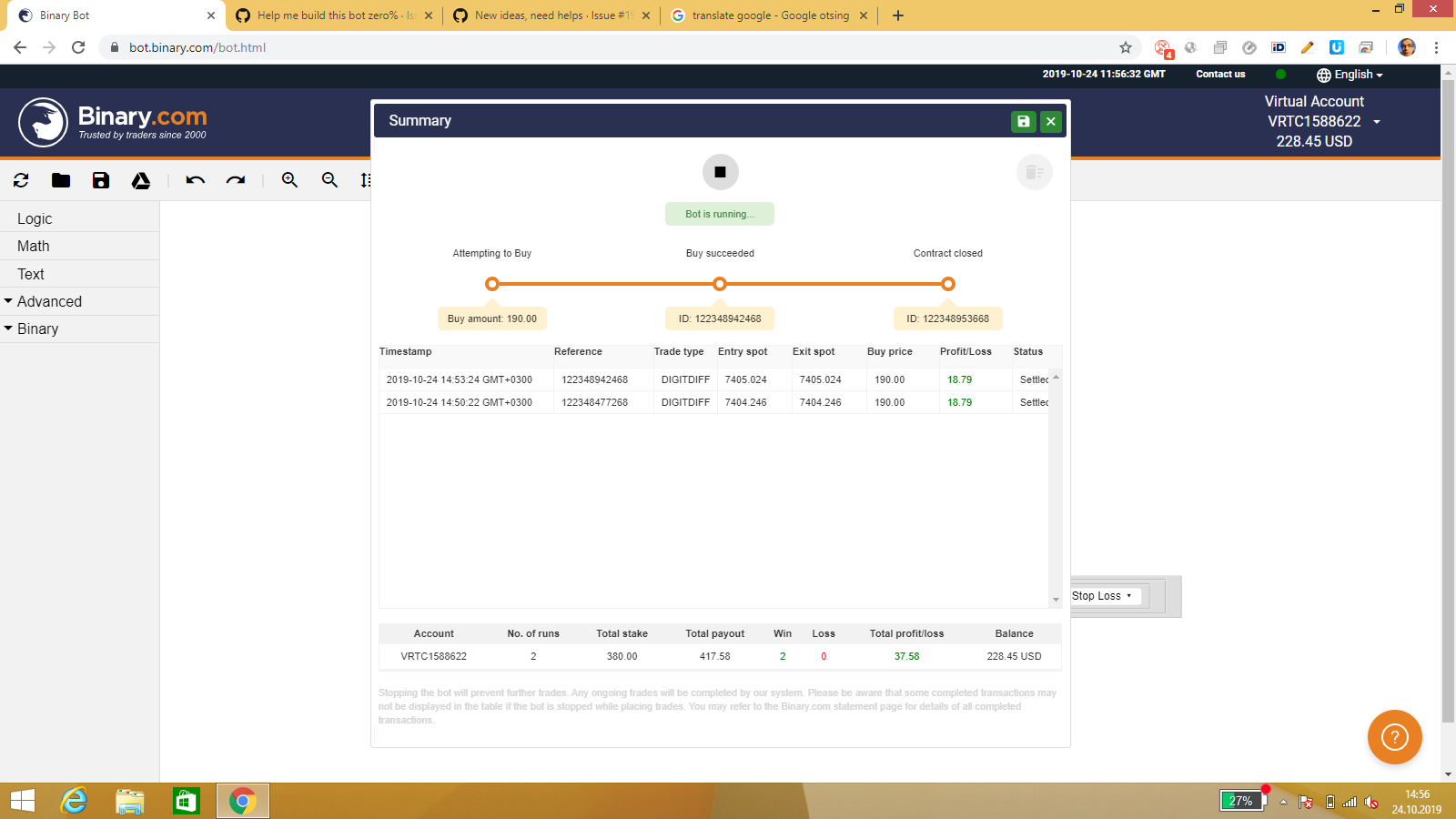 Help me build this bot zero% · Issue #2055 · binary-com/binary-bot · GitHub