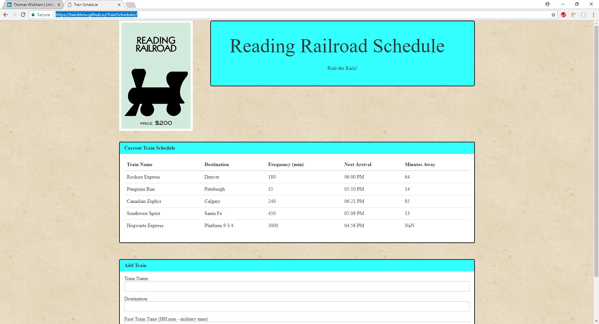 GitHub - twicklvnv/TrainScheduler: An app for train arrival and departure times that is ...