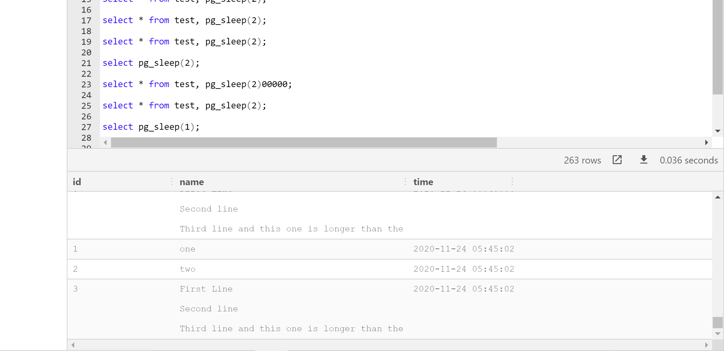 show many lines in result zone when query like `show create table xxxx` · Issue #902 · sqlpad ...